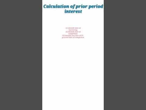 Calculation of prior period interest [#shorts]