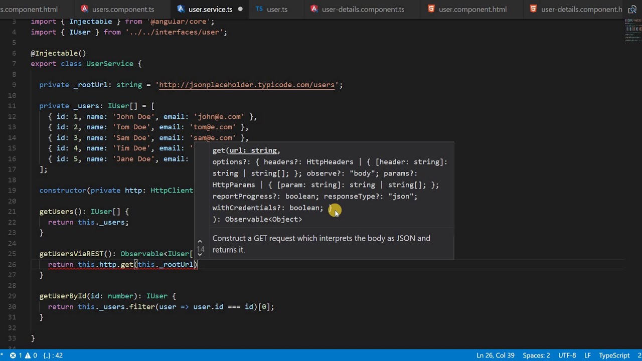 Angular Training Part 4 - GETting Data from a RESTful API using HttpClient