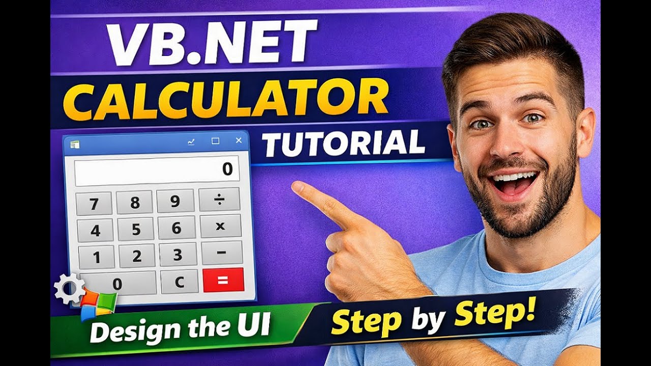 VB.NET Calculator Tutorial | Design the UI with TextBox & Buttons (Step by Step)(Part1)