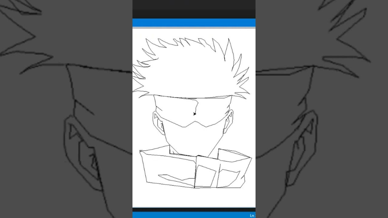Draw Gojo using python | #shorts #python #coding #sketch #graphics #anime #animation