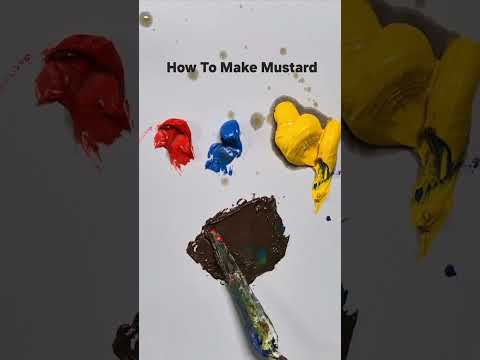 How To Make Mustard Color from just Red Blue and Yellow? #colormixing #satisfying #asmrart