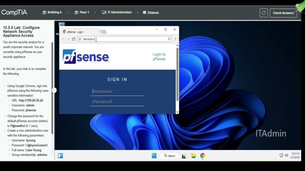 Testout Network+ 10.5.6 Lab Configure Network Security Appliance Access