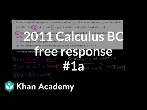 2011 Calculus BC free response #1a (video) | Khan Academy