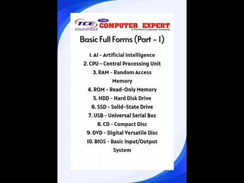 Important full form in computer science 💻 part#1 #cccexam #olevel #tceeducation
