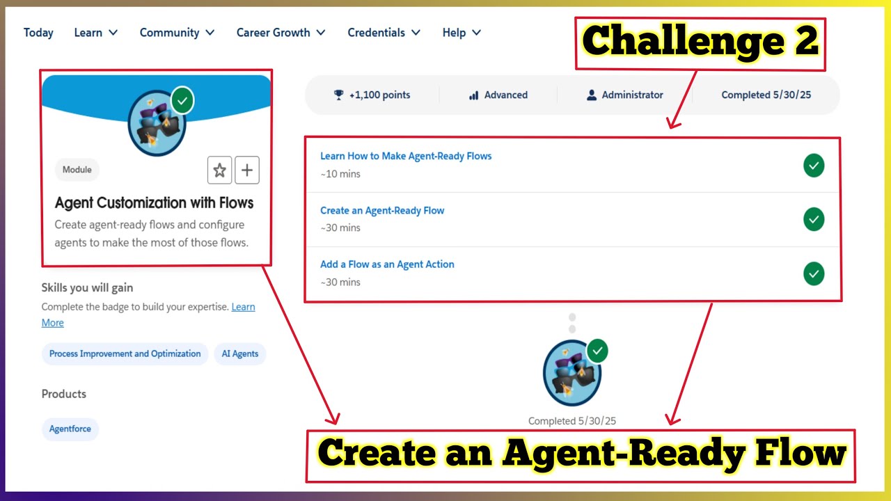 Create an Agent-Ready Flow | Agent Customization with Flows | Challenge 2