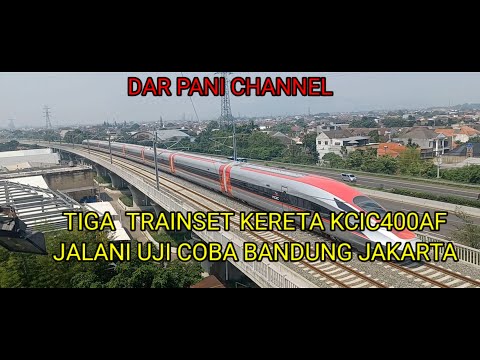 TIGA TRAINSET  KCIC400AF KCJB JALANI UJI COBA BANDUNG JAKARTA