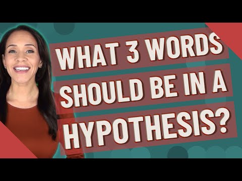 What 3 words should be in a hypothesis?