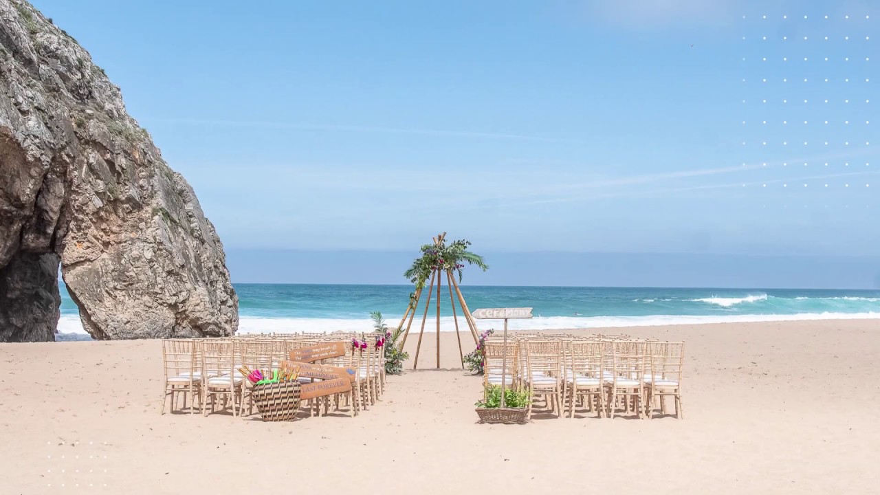Where can I have a beach wedding ceremony, an outdoor rustic reception & a night party in Portugal?