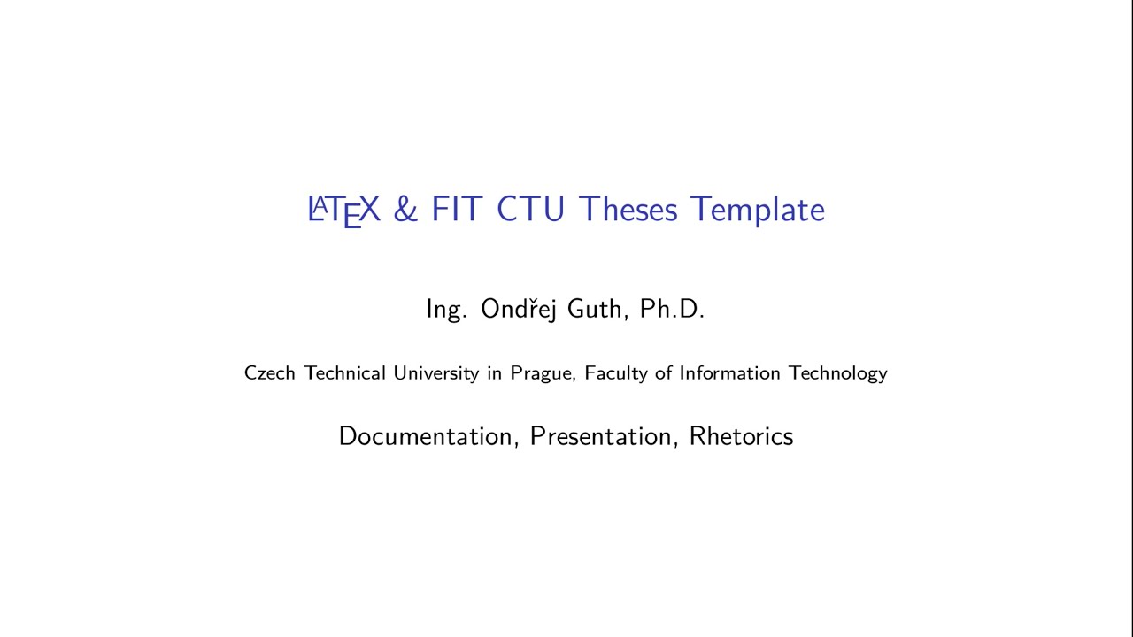 LaTeX: use of template of CTU FIT