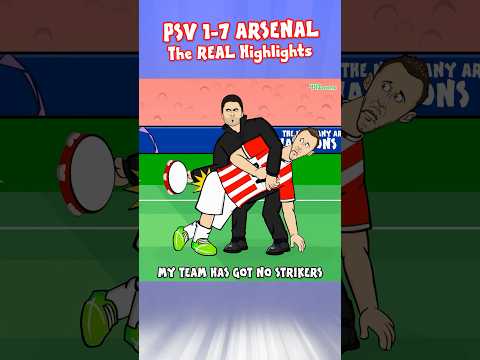 PSV 1-7 Arsenal - the REAL highlights🤣 #football #arsenal #championsleague