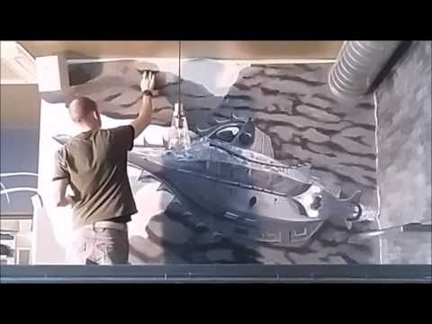 Time lapse Mural of Captain Nemo's Nautilus (20000 Leagues under the Sea)