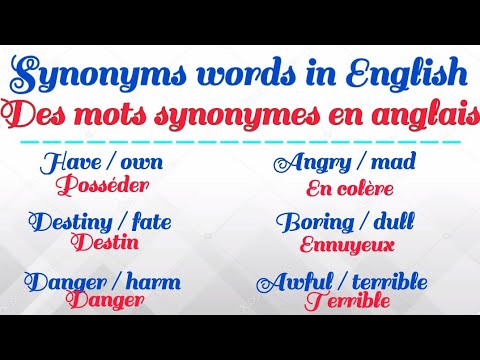 Des mots synonymes en anglais🌟Lesson 1🌟Synonyms words in English. | [ English Learners]