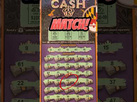 Nice WIN on a $30 Scratch Off Ticket from the MD Lottery | Cash is King