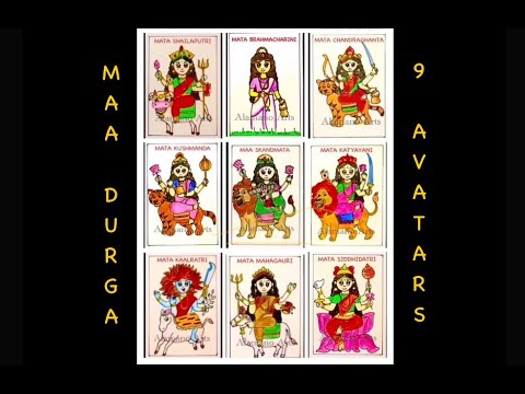 Navratri drawing | Nine forms of maa Durga | Durga maa nav roop #navdurga #viral#navratri #viralart