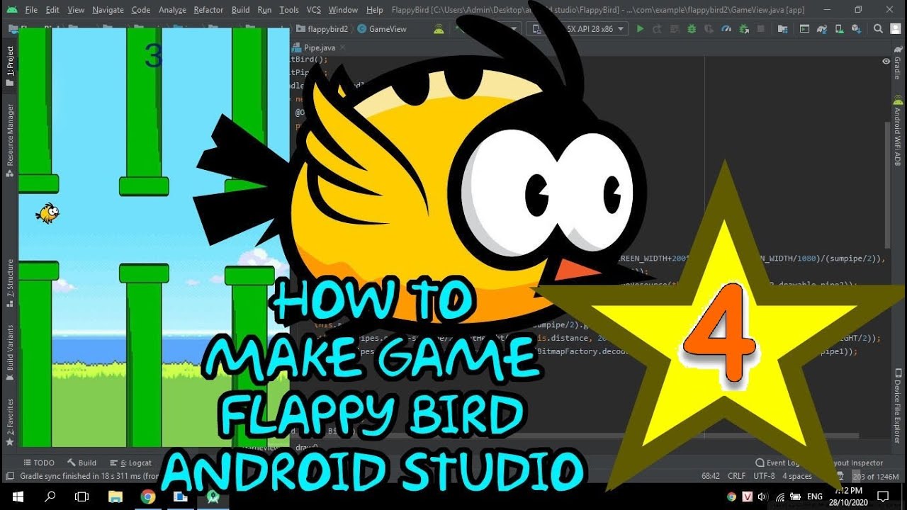 Android Studio Game Tutorial Make game Flappy Bird - Part 4 -(Sound)