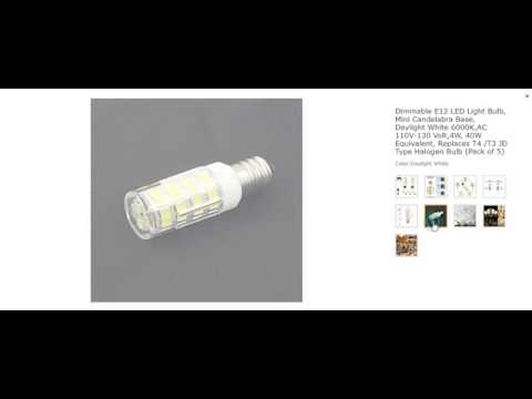 Dimmable E12 LED Light Bulb, Mini Candelabra Base, Daylight White 6000K