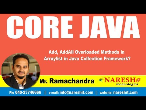 Core Java Tutorial | Add, AddAll Overloaded Methods in Arraylist in Java Collection Framework?