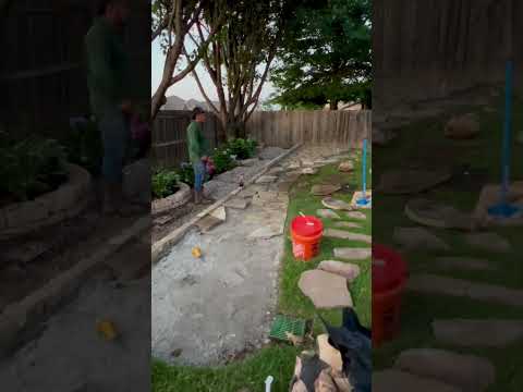New landscape project in progress… and Jonathan? #landscapedesign #Landscaping #garden #tulsa
