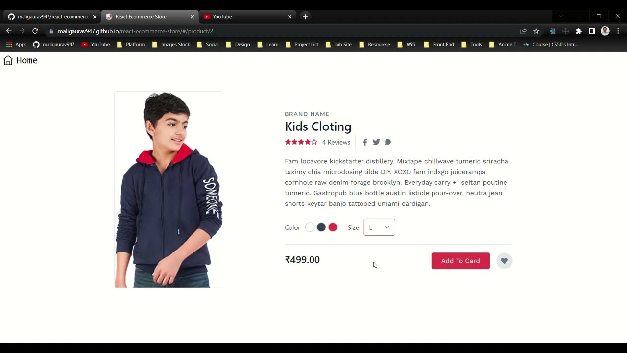React Ecommerce Store | Source Code In Description| React Project | Fully Responsive | Tailwind CSS