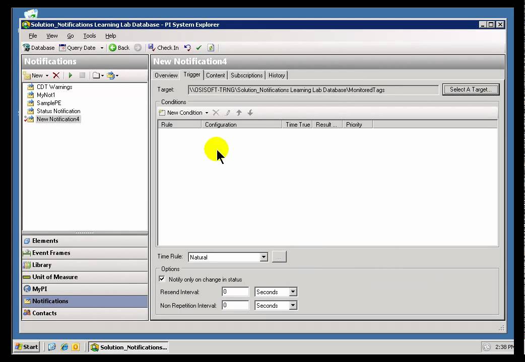 OSIsoft: Configure the AND and OR notification conditions. v1.1