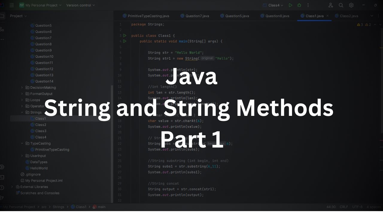 Java | String and String Methods | Part 1 | Java Programming Tutorial