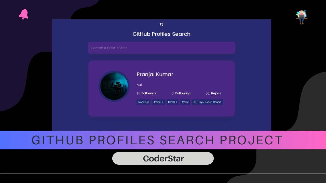 Github Profiles Search Project Using Html, Css, JavaScript