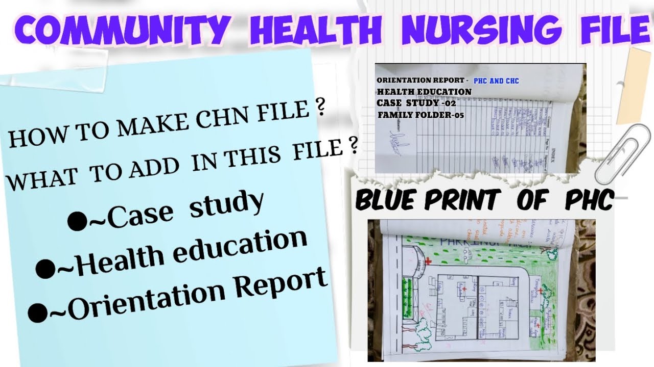 HOW  TO  MAKE  COMMUNITY  HEALTH  NURSING (CHN) FILE || BSc Nursing||Case study||Orientation  Report