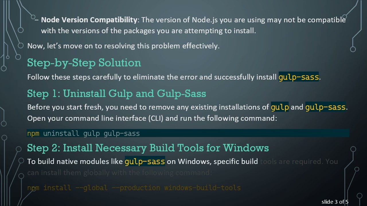 Troubleshooting the npm install gulp-sass Error