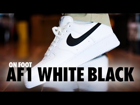 ON FOOT! Nike Air Force 1 '07 White Black Schopes 4K CT2302 100
