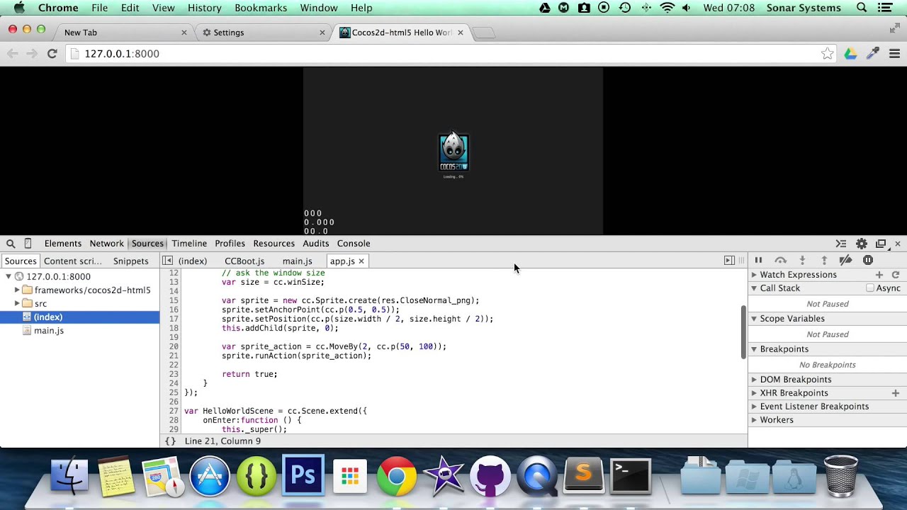 Cocos2d-JS v3 Tutorial 9 - Positioning Using MoveBy