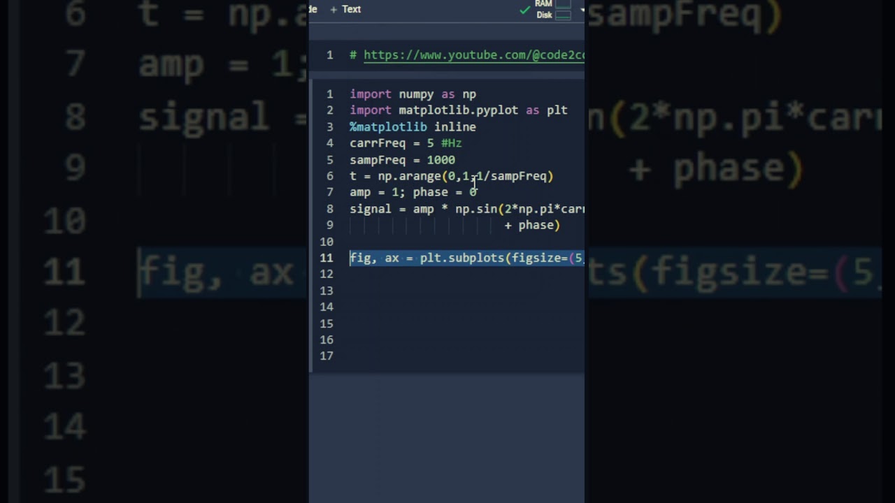 How to Generate a Sin Wave Using Python in 60 Seconds #shorts #python #digitalsignalprocessing