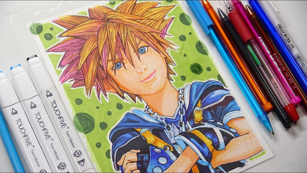 Drawing SORA | Kingdom Hearts 3 - DeMoose Art
