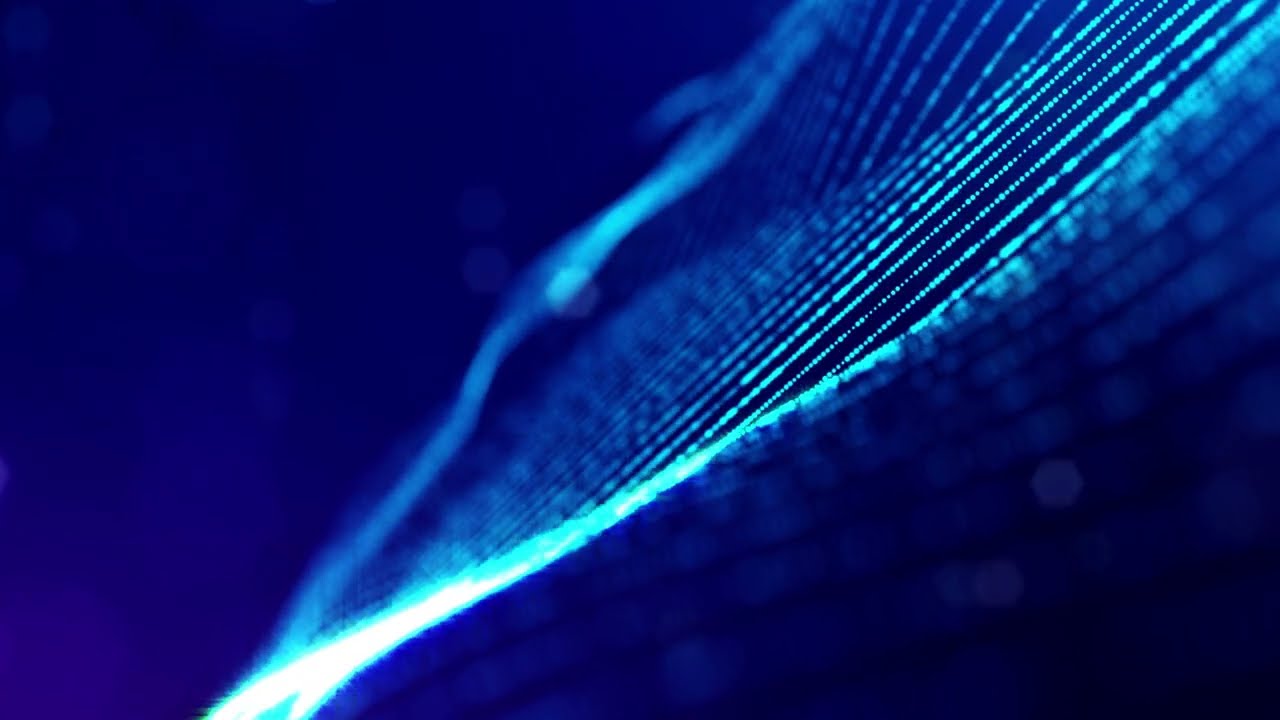 Cyan Data Flow Motion Background 4K - Abstract Tech Wave Loop [No Copyright]