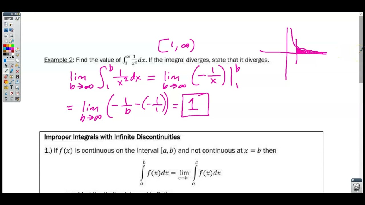Section 6-13 Video 1- Evaluating Improper Integrals