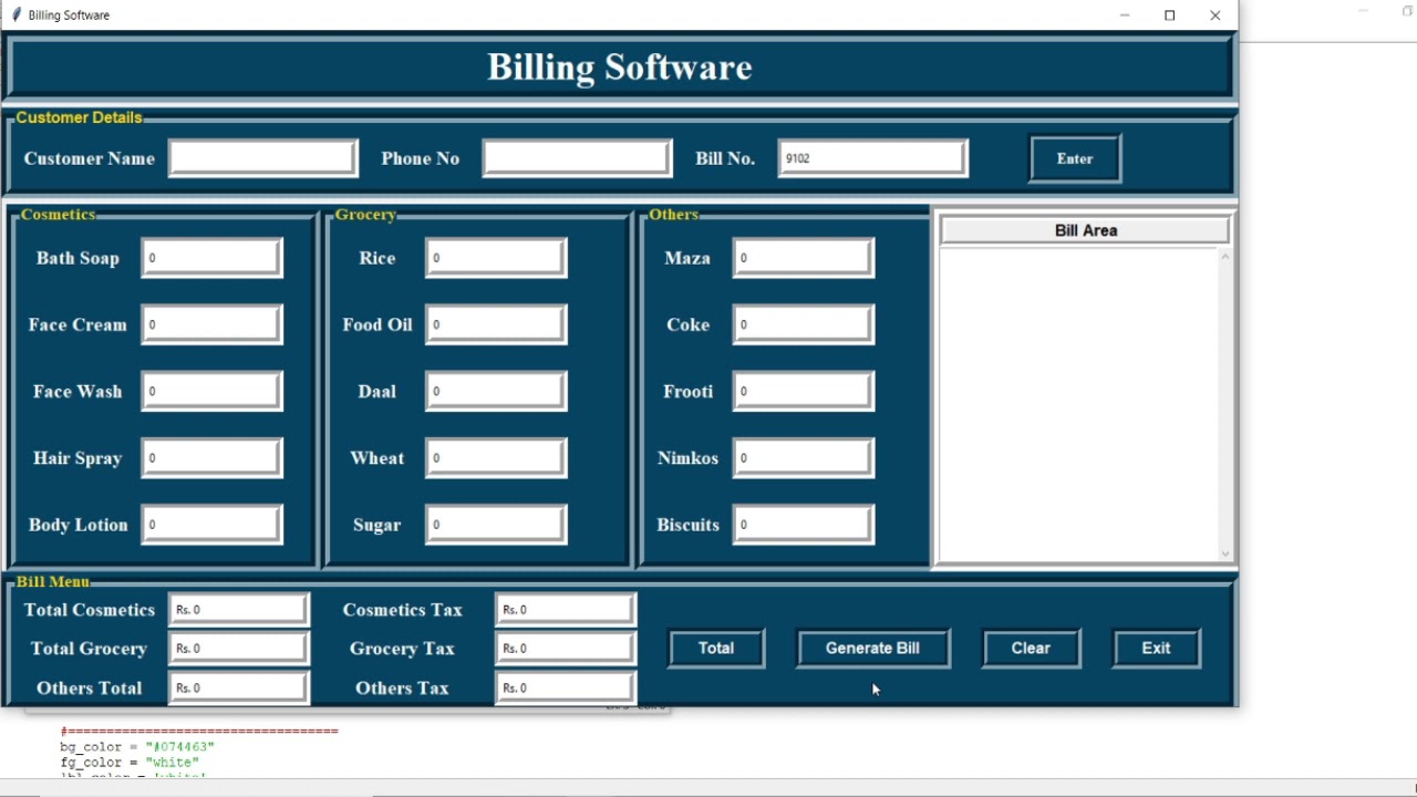 Bill Management System In Python With Source Code | Source Code & Projects