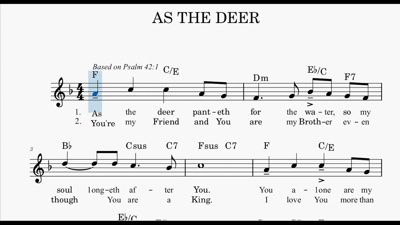 AS THE DEER (sheet music PDF)