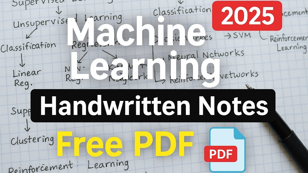 Machine Learning Handwritten Notes 📒 | Complete Basics to Advanced | ML Notes | PDF Download