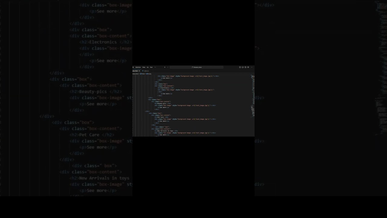 Day 2  Amazon clone using #html #css by #apnacollege #10days10projects  #challenge  #reels #coding