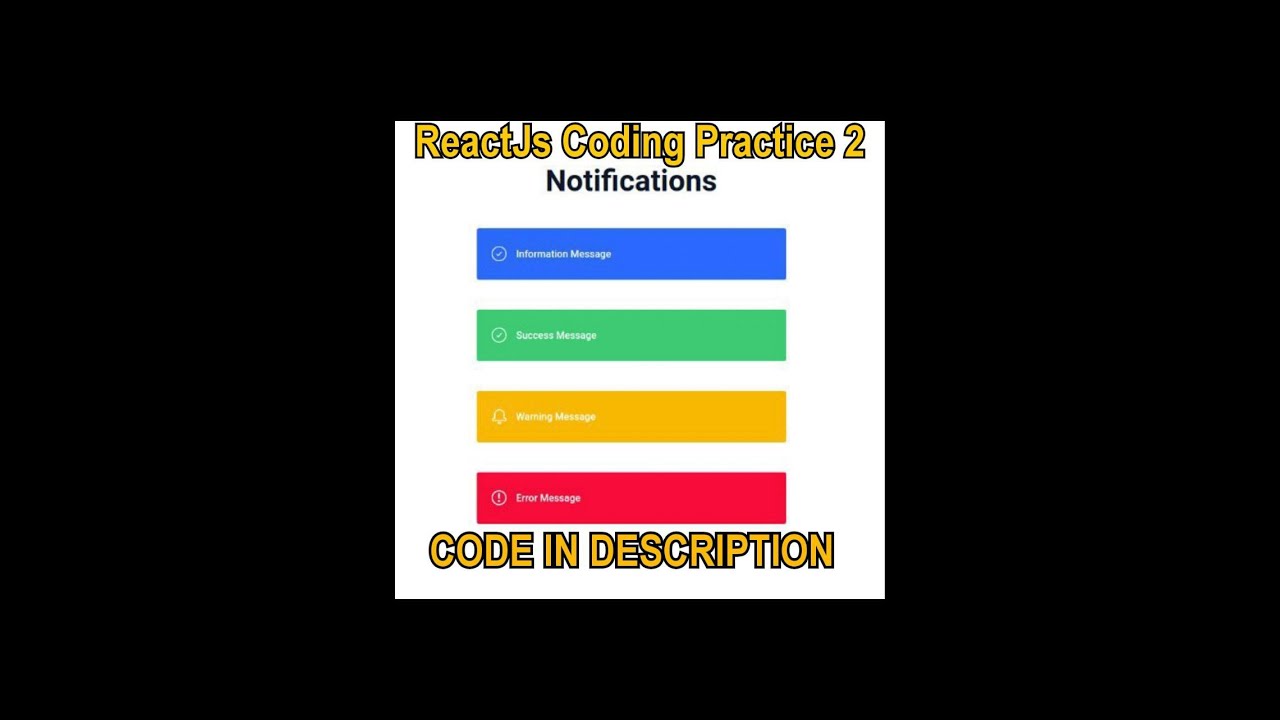 React Js | Coding Practice 2 | CODE IN DESCRIPTION | NXTWAVE | CCBP | NOTIFICATION