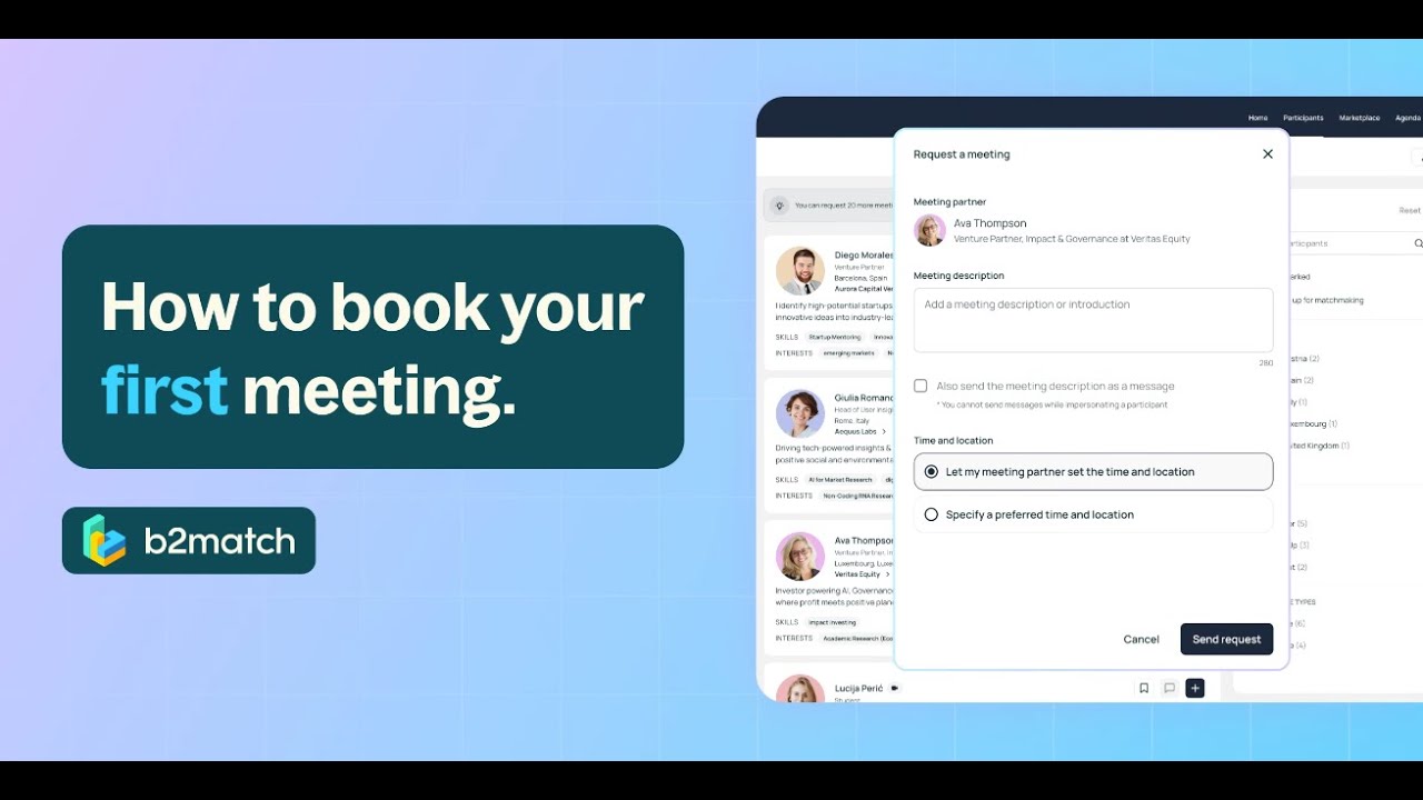b2match Participant Guide: How to Book Meetings