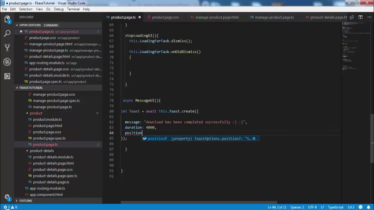 Dismiss loading Popup and show Toast in Ionic | Ionic (Angular) App Development Tutorial Part - 13