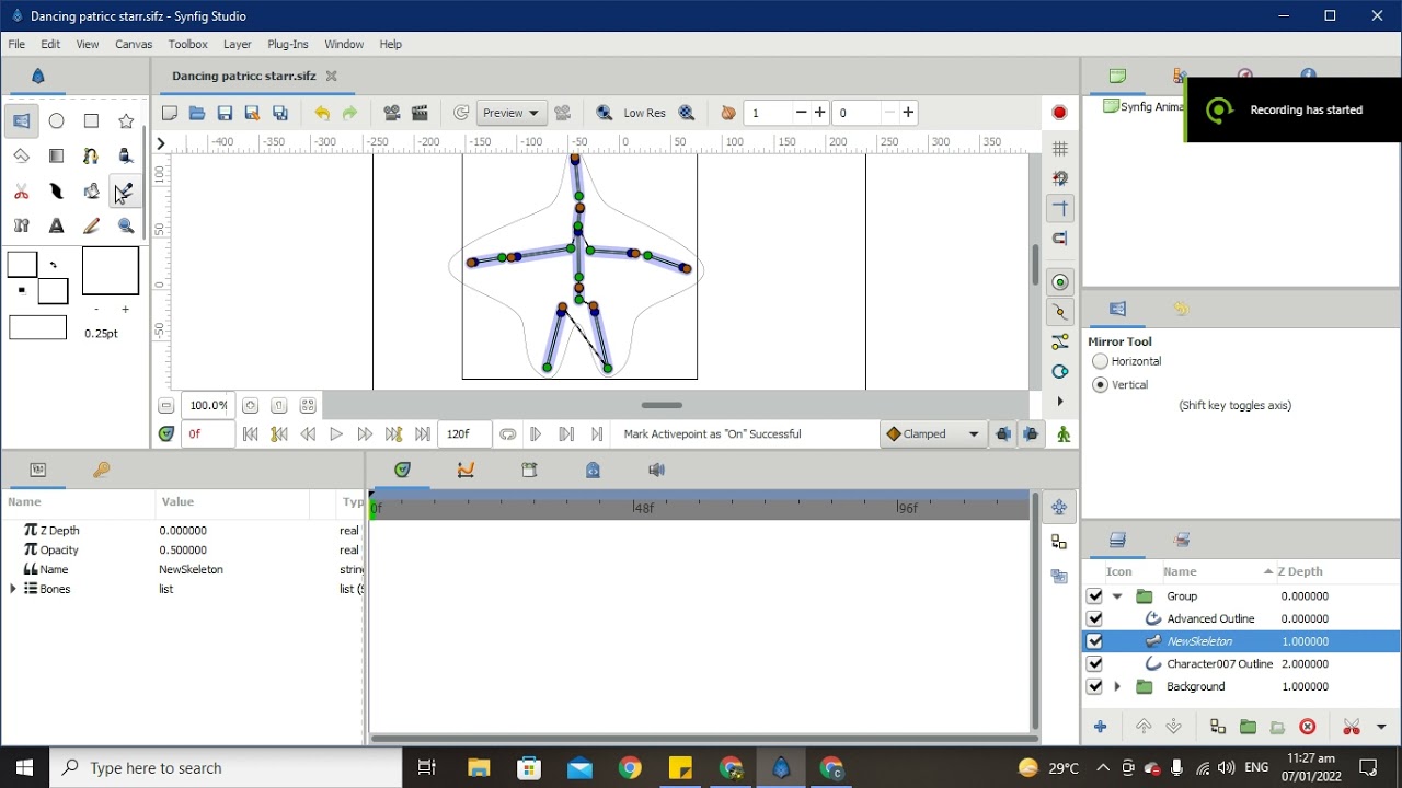 Dancing skeleton crashes everytime i use width tool - Synfig related help - Synfig Forums