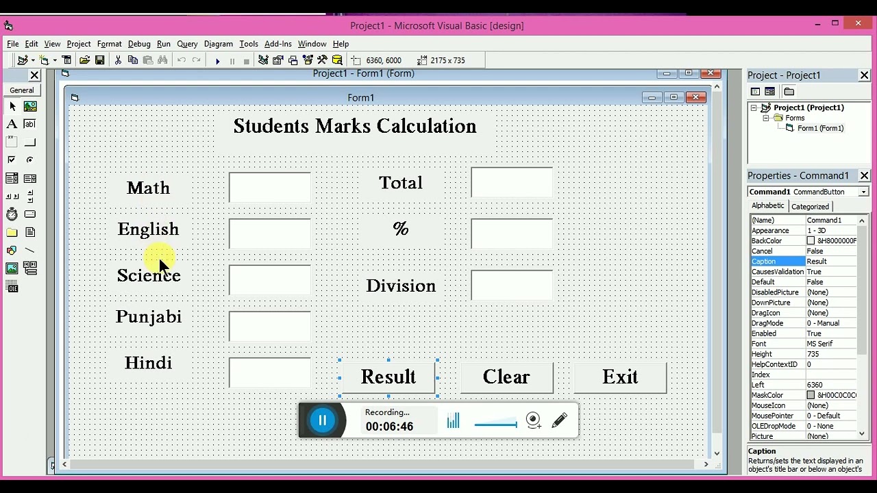 How to Calculate Student Marks in Visual Basic 6.0 | VB6 Project for Beginners