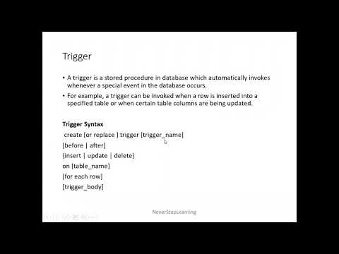 Trigger Solved Example in SQL (Part 1) DBMS