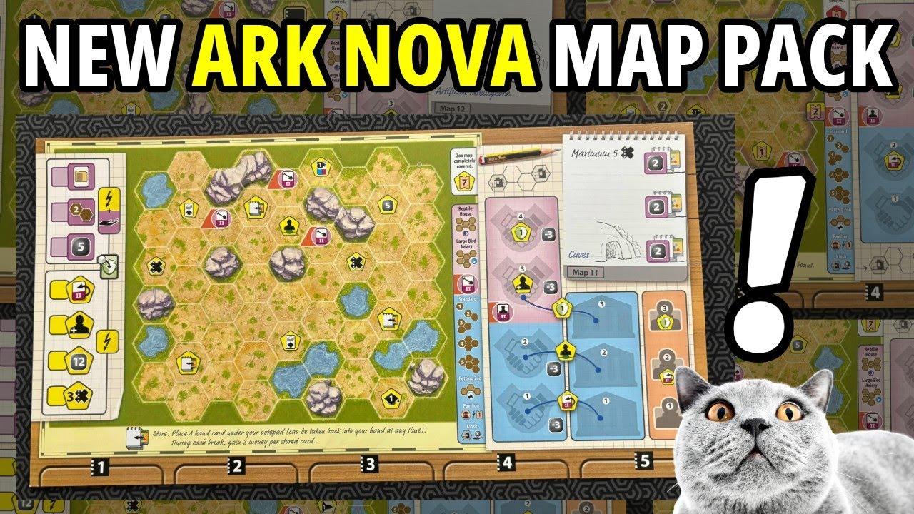 New physical Ark Nova maps in Map Pack 2 #arknova #boardgames