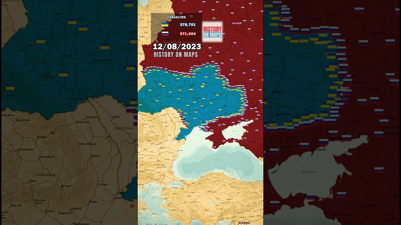 Russian Invasion of Ukraine Every Day (2022 - 4 MAY 2026) in 1 minute using Map #ukraine #mapping