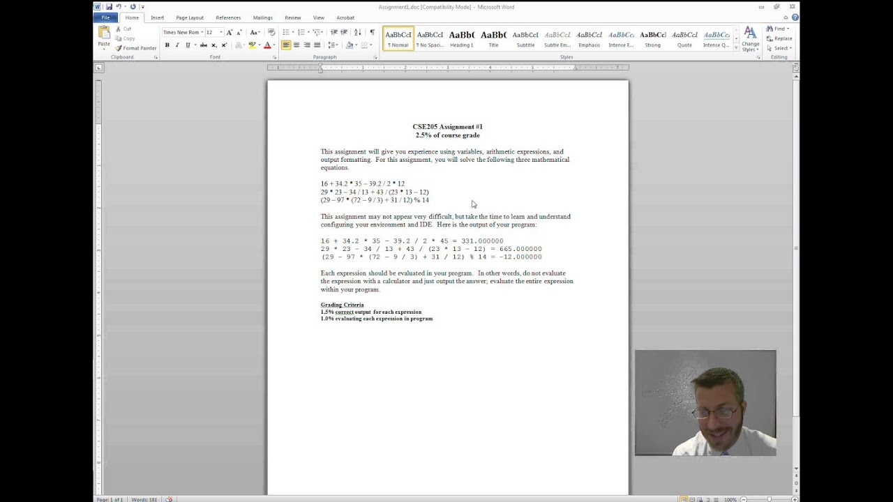 Intro to C Programming - Assignment 1