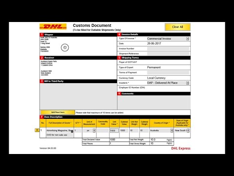 Create a shipment using DHL Emailship