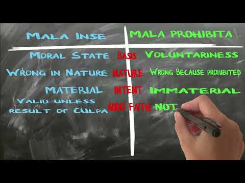 What is the Difference between Mala Inse and Mala Prohibita?