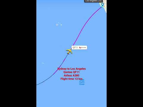 Sydney to Los Angeles (LAX), Qantas QF11, flight time 13 hrs non stop #airbusa380 #qantas